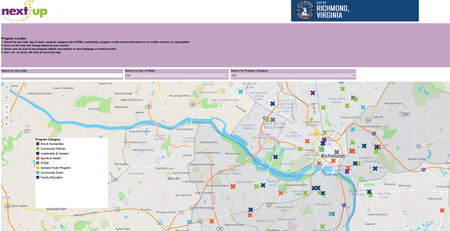 NextUp - Find Afterschool and Summer Programs in Richmond